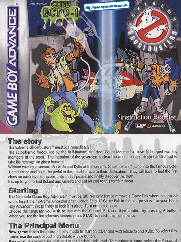 Extreme Ghostbusters - Code Ecto-1 - UK Manual - GBA | PDF