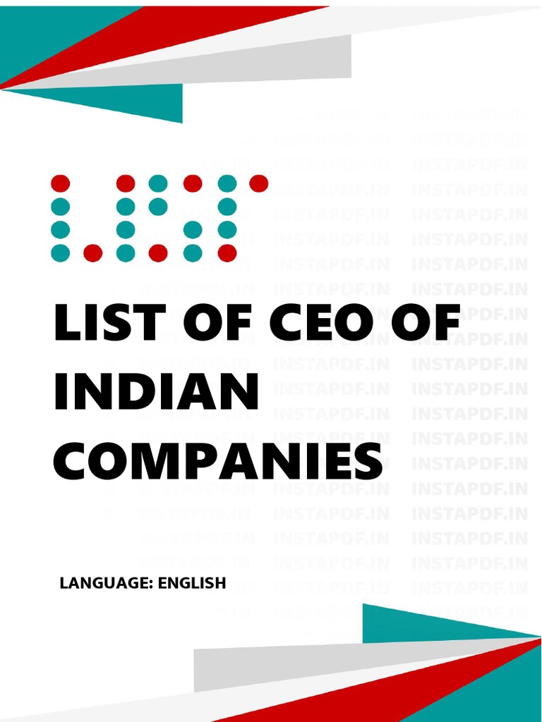 Instapdf - in List of Ceo of Indian Companies 802 | PDF | Companies ...