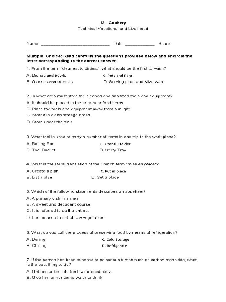 Group 2 - Multiple Test Questions - 093824 | PDF | Hors D'oeuvre ... Group 2 - Multiple Test Questions - 093824 | PDF | Hors D'oeuvre ...