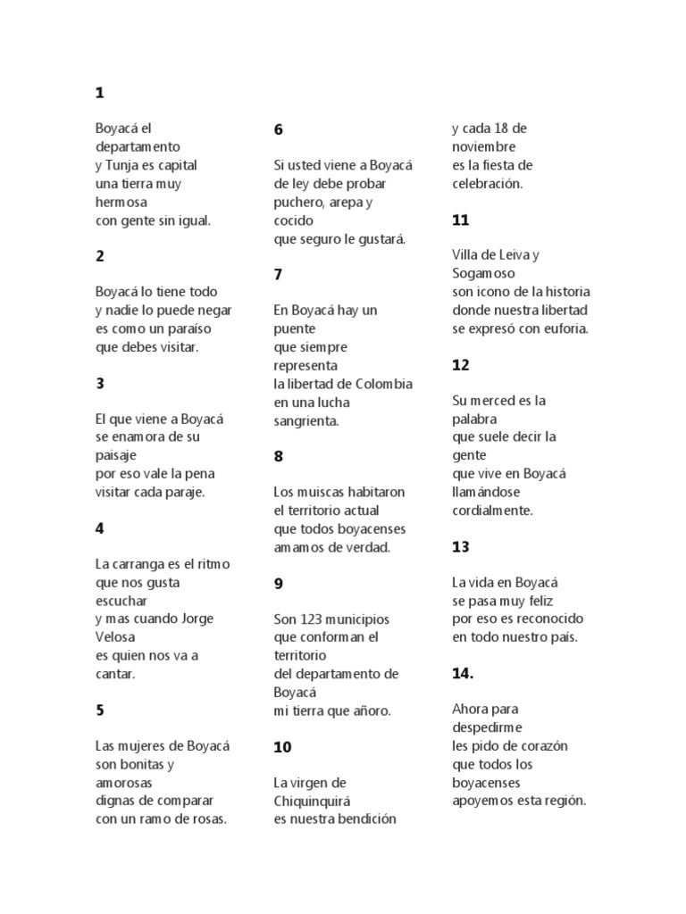 Coplas de Boyaca | PDF
