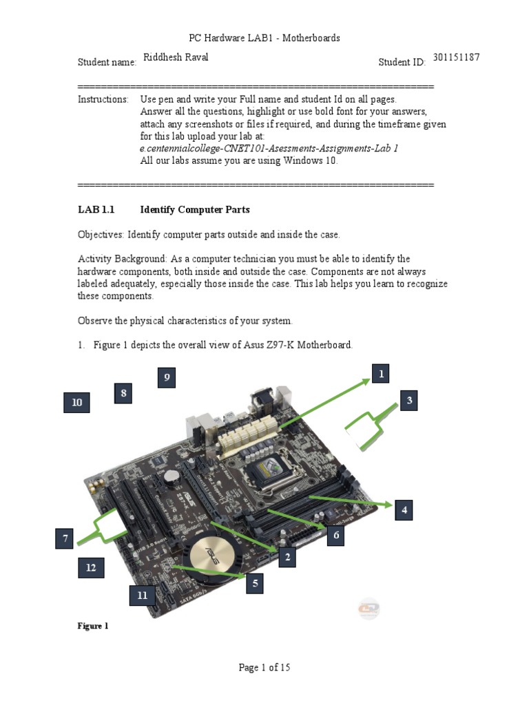 LAB 1 - Motherboards (Updated) | PDF | Personal Computers | Computer Hardware