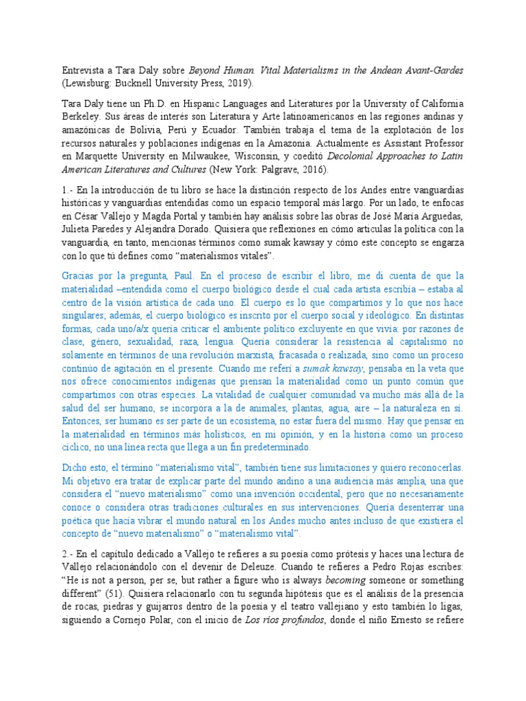 Tara Daly Sobre Beyond Human | PDF | Materialismo