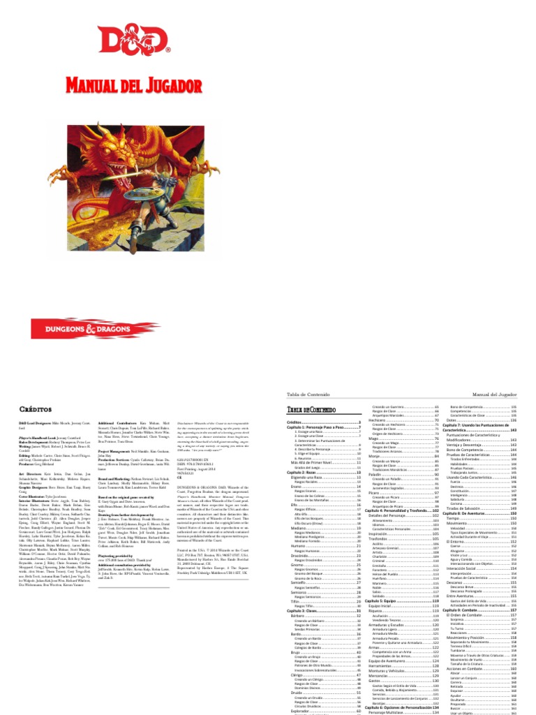 D&D 5e-Manual Del Jugador | PDF | Juegos de Gary Gygax | Magos de la costa