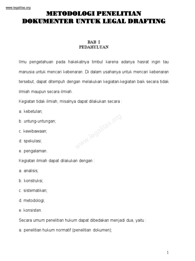 Teknik Penelitian Dokumen Legal Drafting | PDF