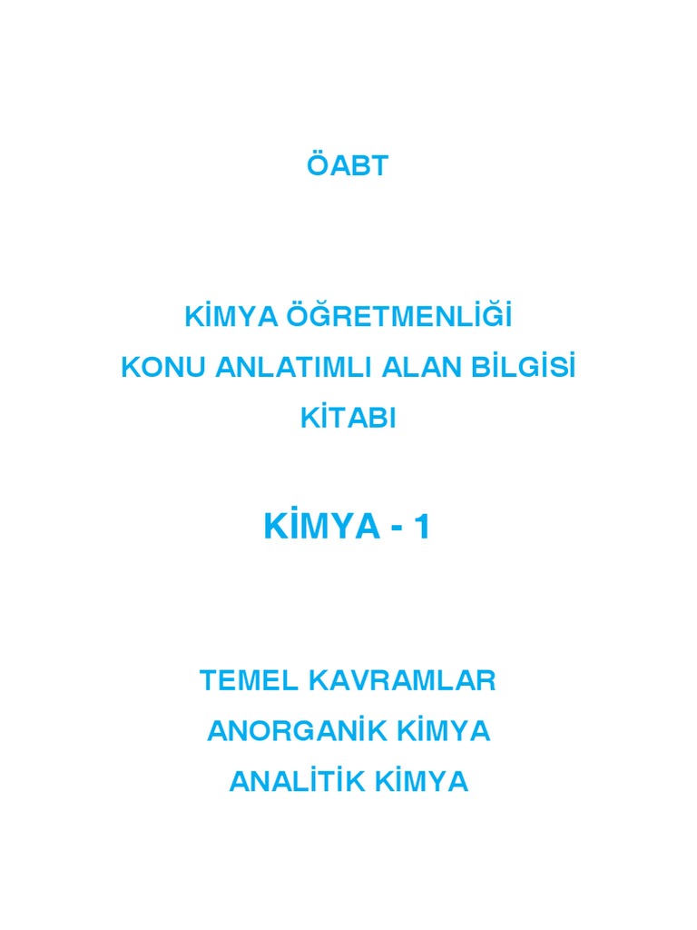 Orbital Oabt Kimya Temel Kavramlar 1586 | PDF
