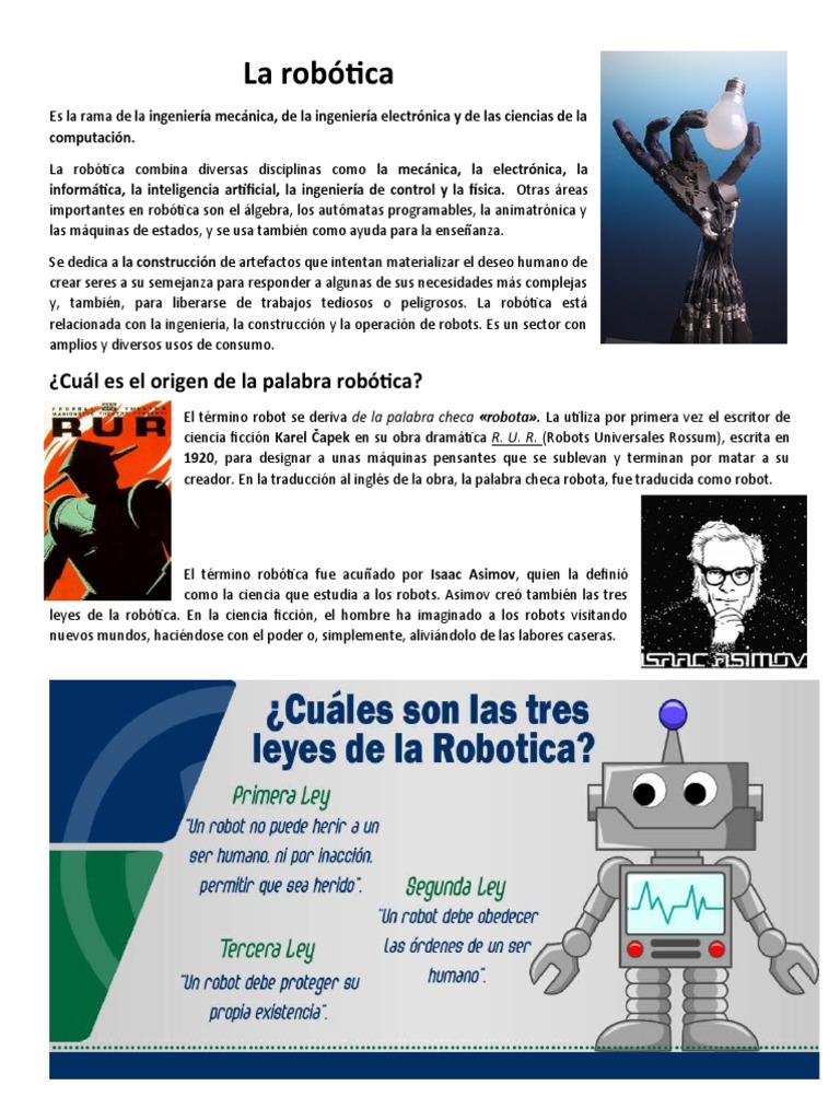 La Robótica | PDF | Robótica | Robot