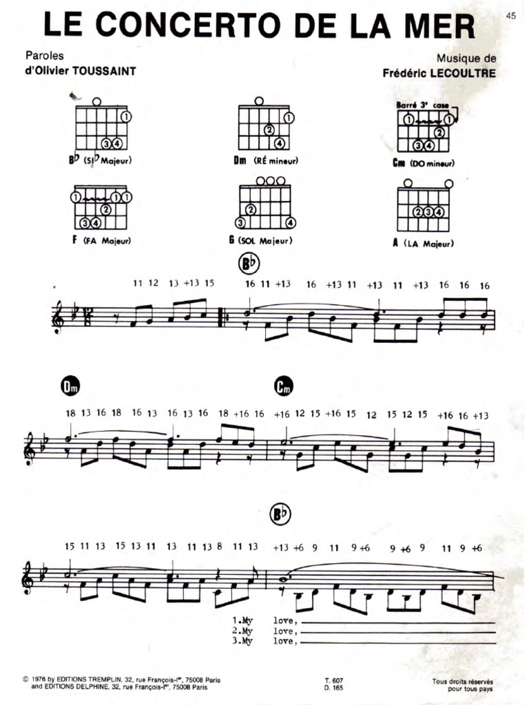 Le Concerto de La Mer (Interprété Par - Jean-Claude Borelly) | PDF