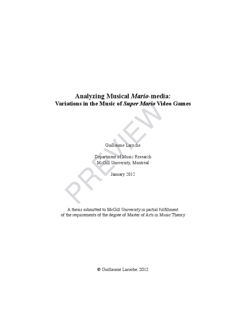 Preview: Analyzing Musical Mario-Media | PDF | Nintendo | Jeux vidéo