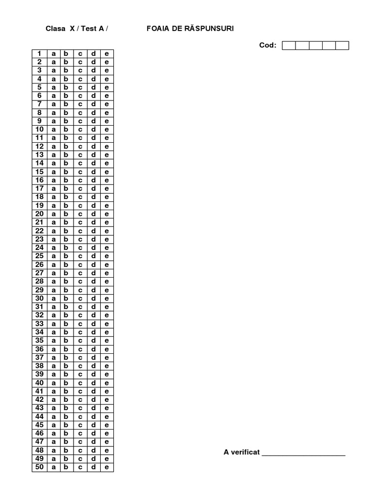 Clasa 10 Grila | PDF