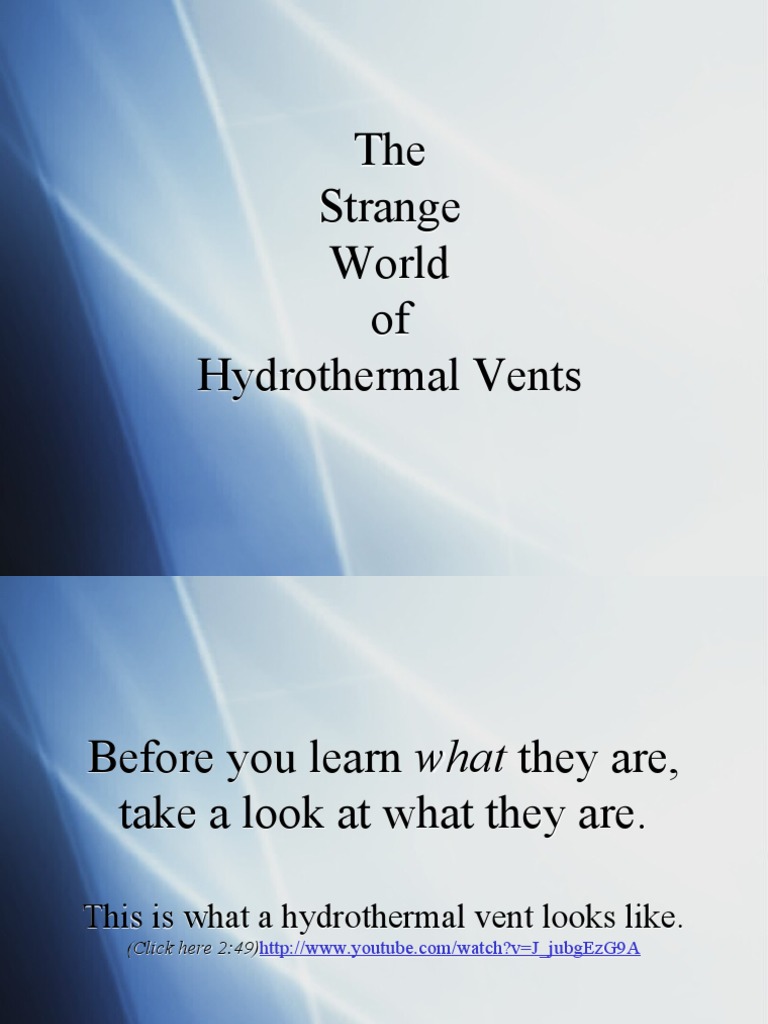 Hydrothermal Vents I - Intro | PDF