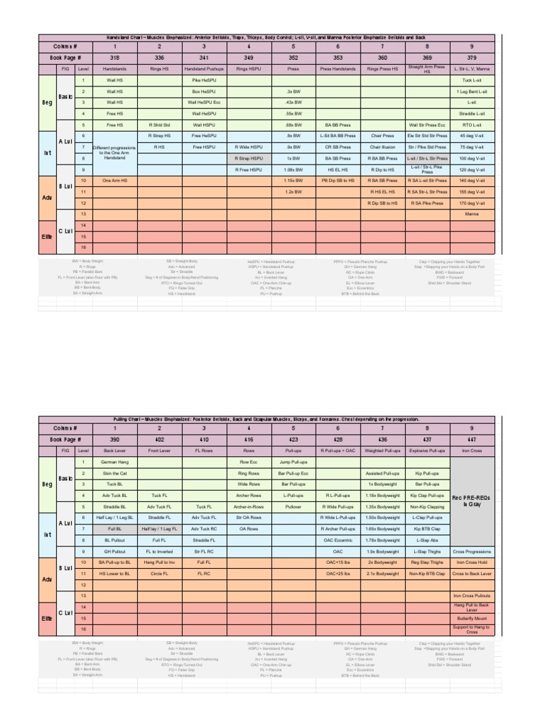 Overcoming Gravity 2nd Edition Exercise Charts | PDF | Physical ...
