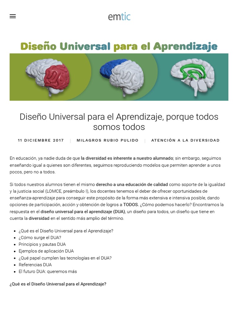 Diseño Universal para El Aprendizaje | PDF | Enseñando | Plan de estudios