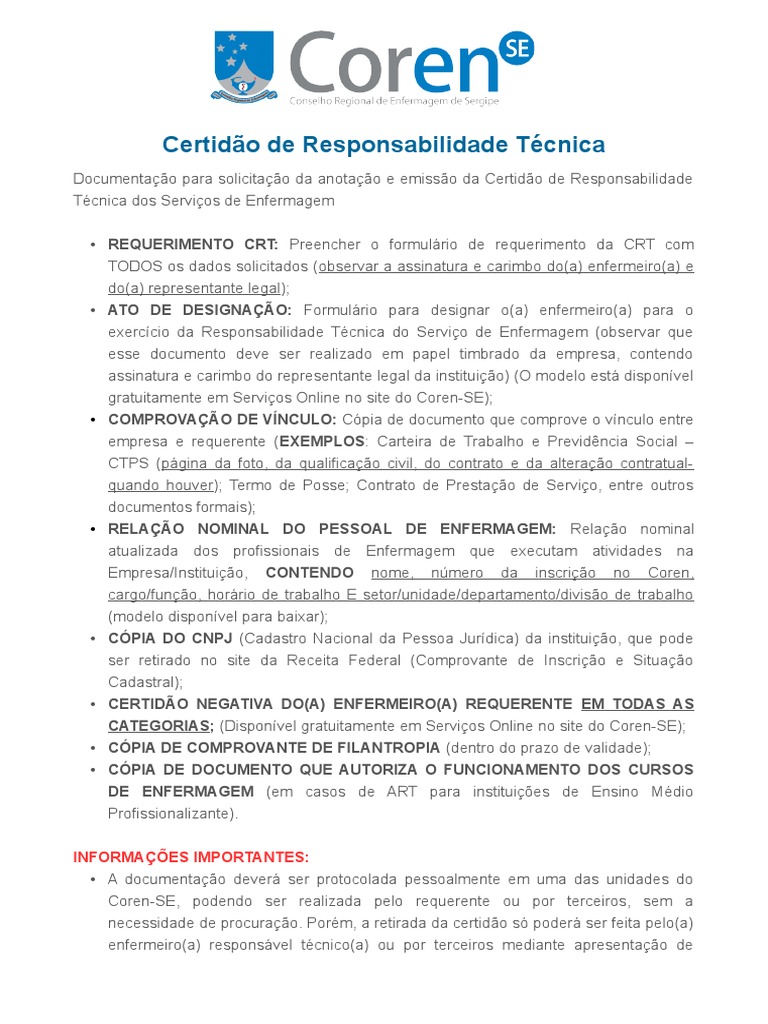 CRT Orientações 2 | PDF | Enfermagem