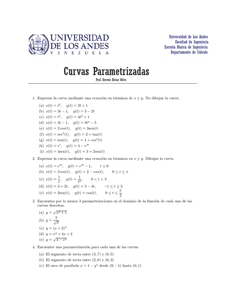 Curvas_Parametrizadas | PDF | Velocidad | Curva
