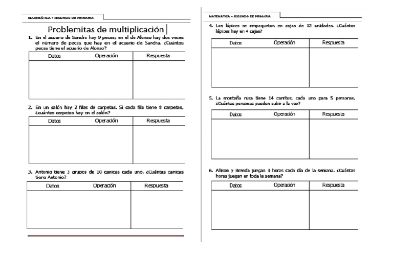 Multiplicaciones Problemas | PDF