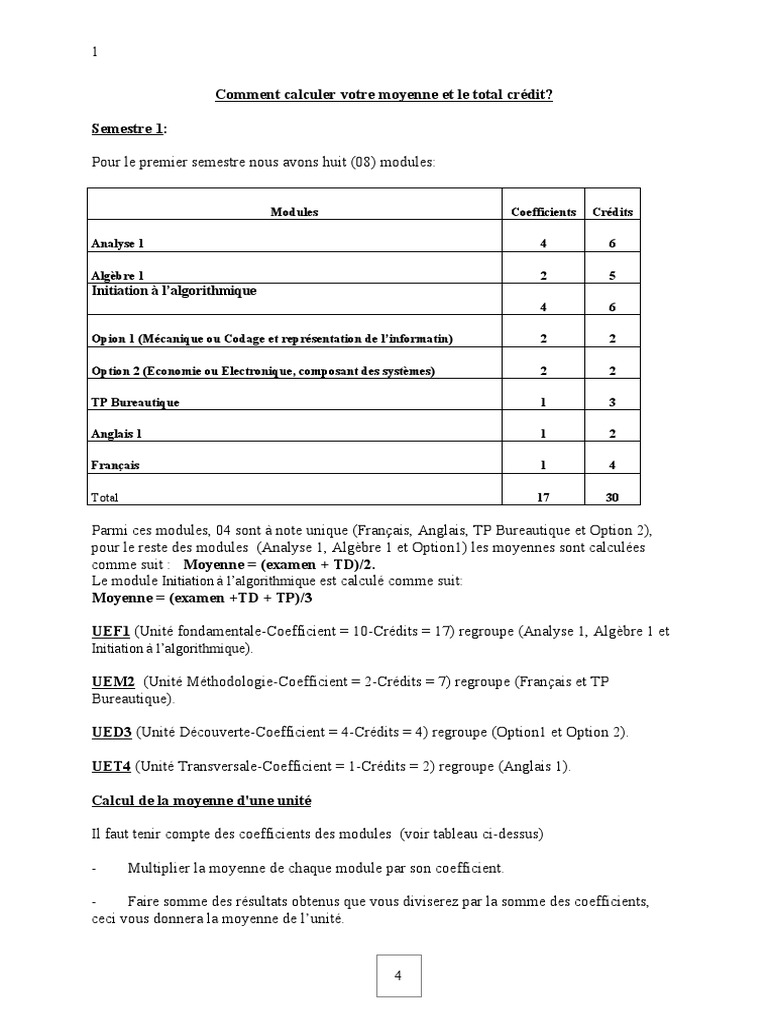 Calcul de la moyenne scolaire détaillé | PDF | Statistiques | Mathématiques