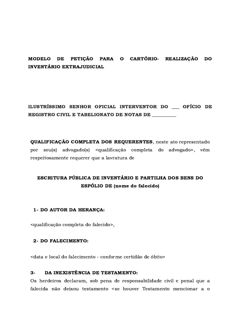 Modelo de Minuta para Mandar Pro Cartorio | PDF