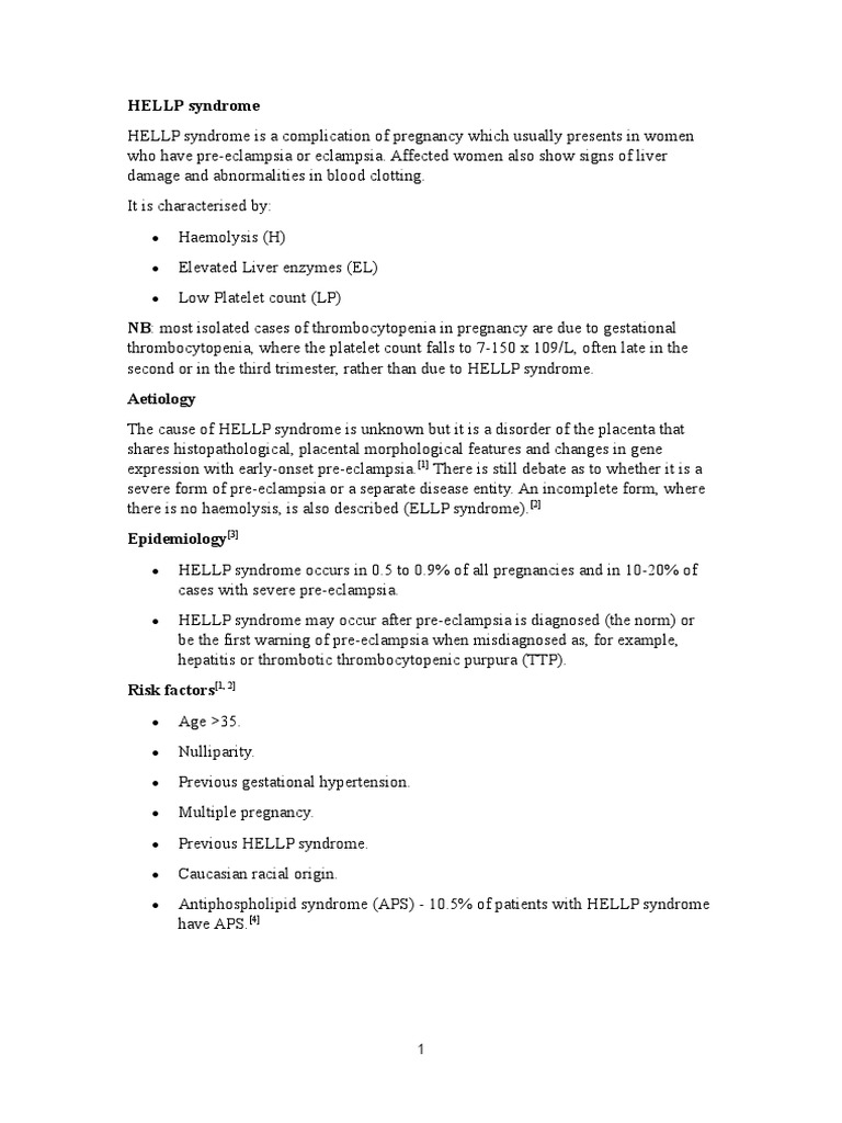 HELLP Syndrome | PDF | Epidemiology | Human Pregnancy