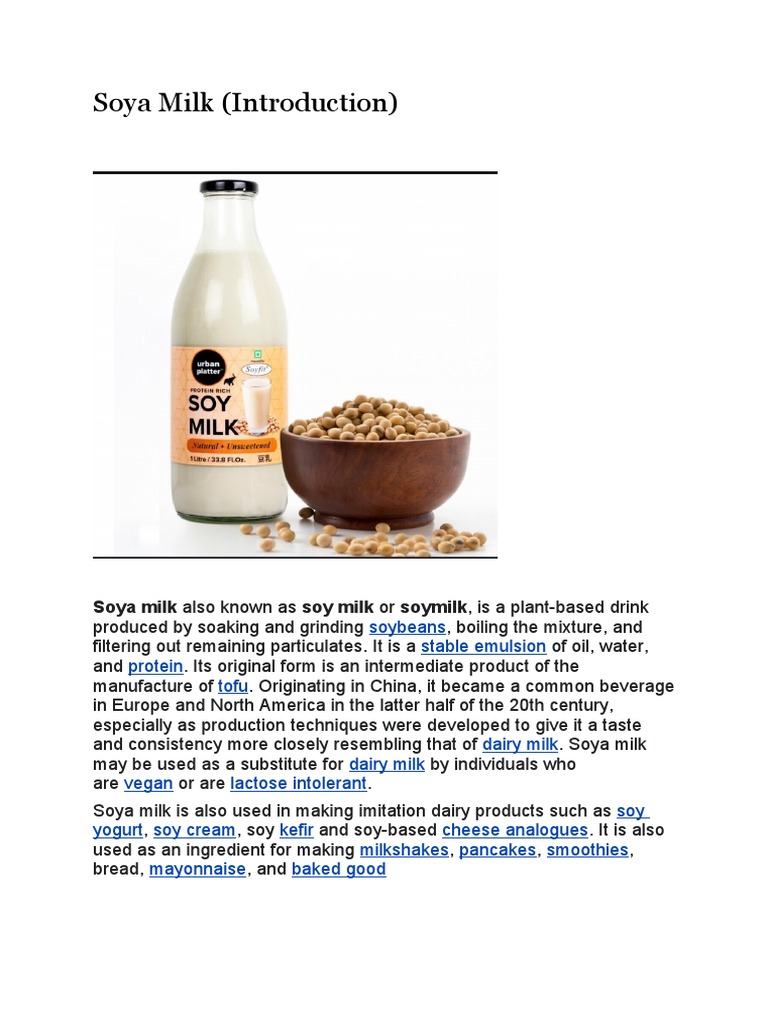 Soya Milk | PDF | Soy Milk | Foods