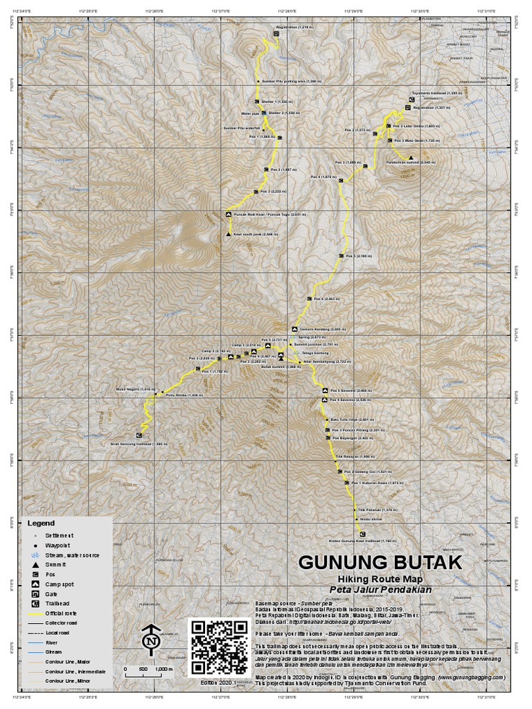 Peta Jalur Pendakian Gunung Butak | PDF