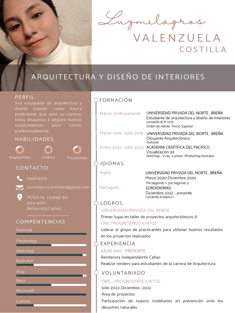 CV Valenzuela Costilla Luzmilagros | PDF | Software | Diseño
