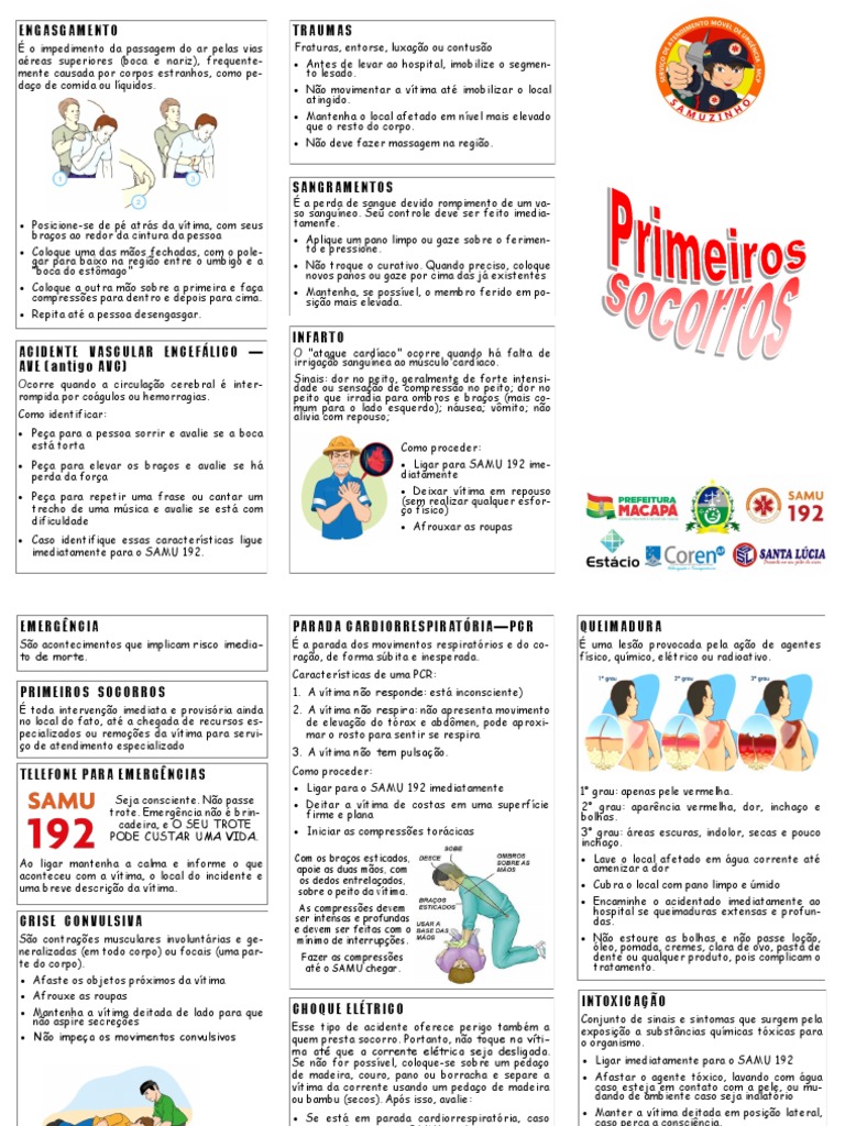 Folder Primeiros Socorros | PDF | Primeiros socorros | Medicina Clínica