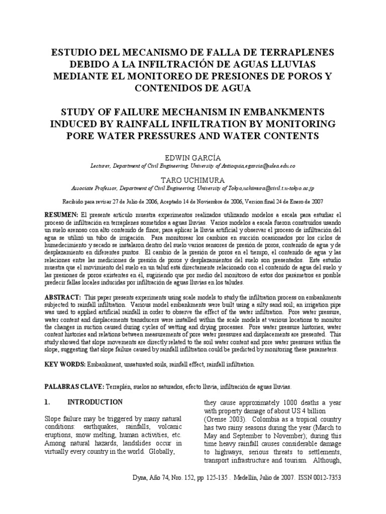 Estudio Mecanismo Falla Por Infiltración | PDF | Presión