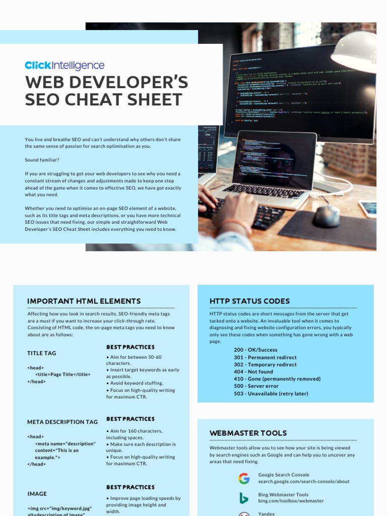 The Web Developer's SEO Cheat Sheet | PDF | Search Engine Optimization ...