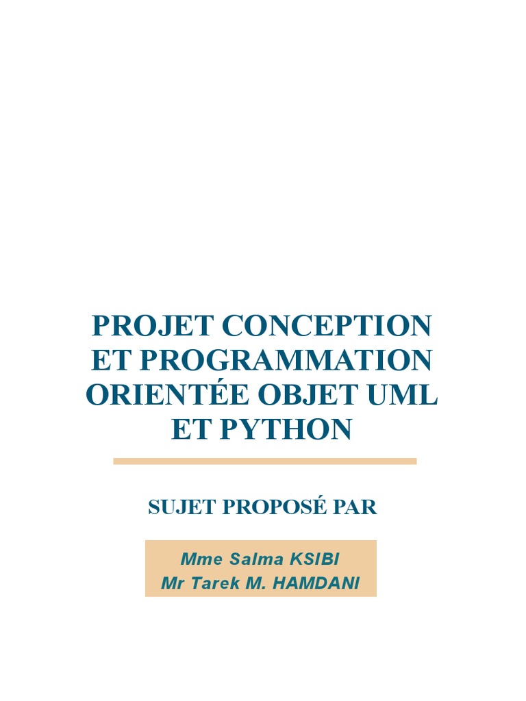 Projet Conception Et Programmation Orientée Objet UML Et Python | PDF ...