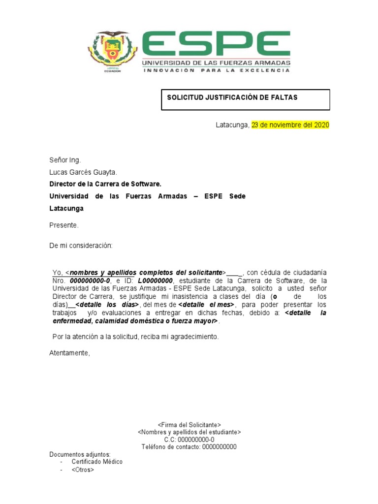 Espe Software Justificacion de Faltas Actualizado | PDF