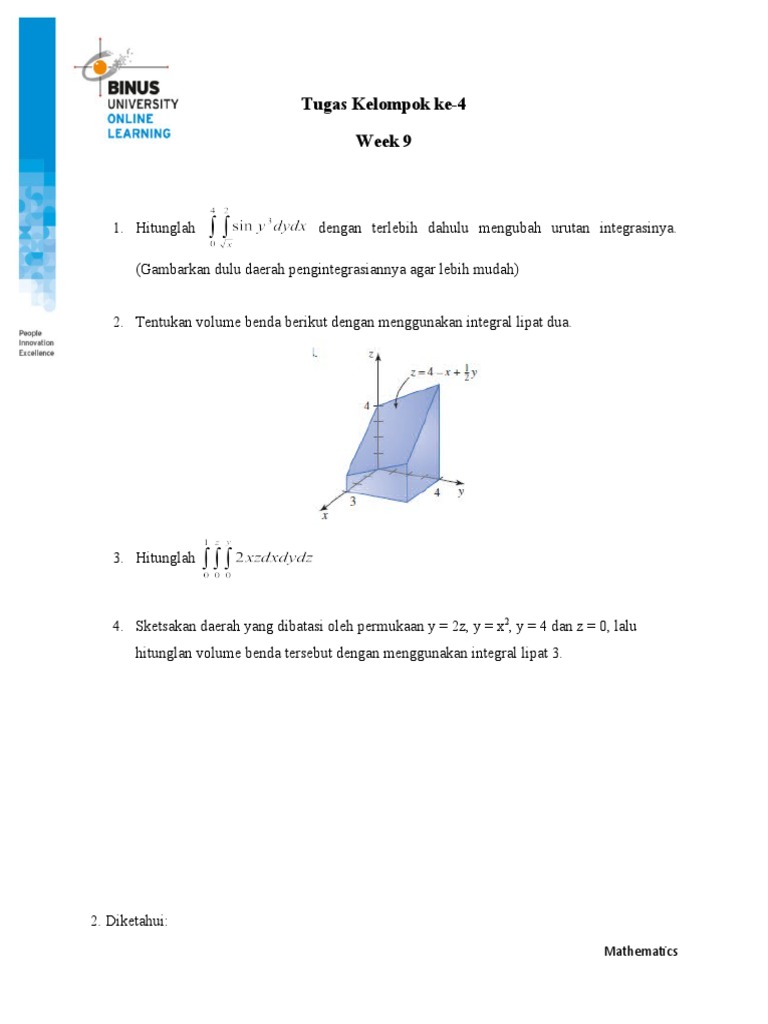 Tugas Kelompok Ke-4 Week 9: Mathematics | PDF
