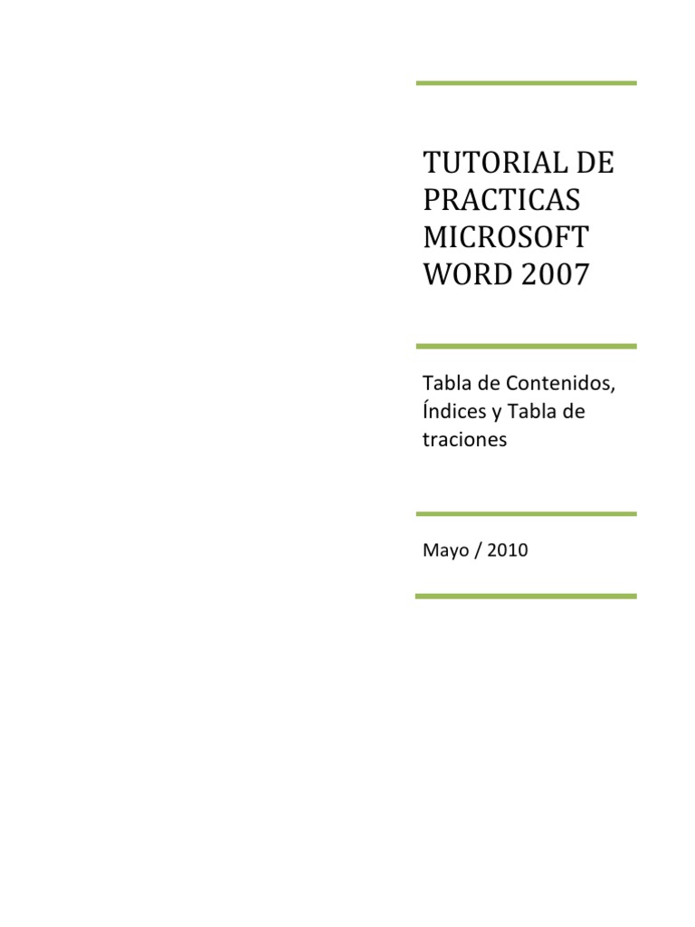 Tutorial para Crear Una Tabla de Ilustraciones | PDF | Microsoft Word ...