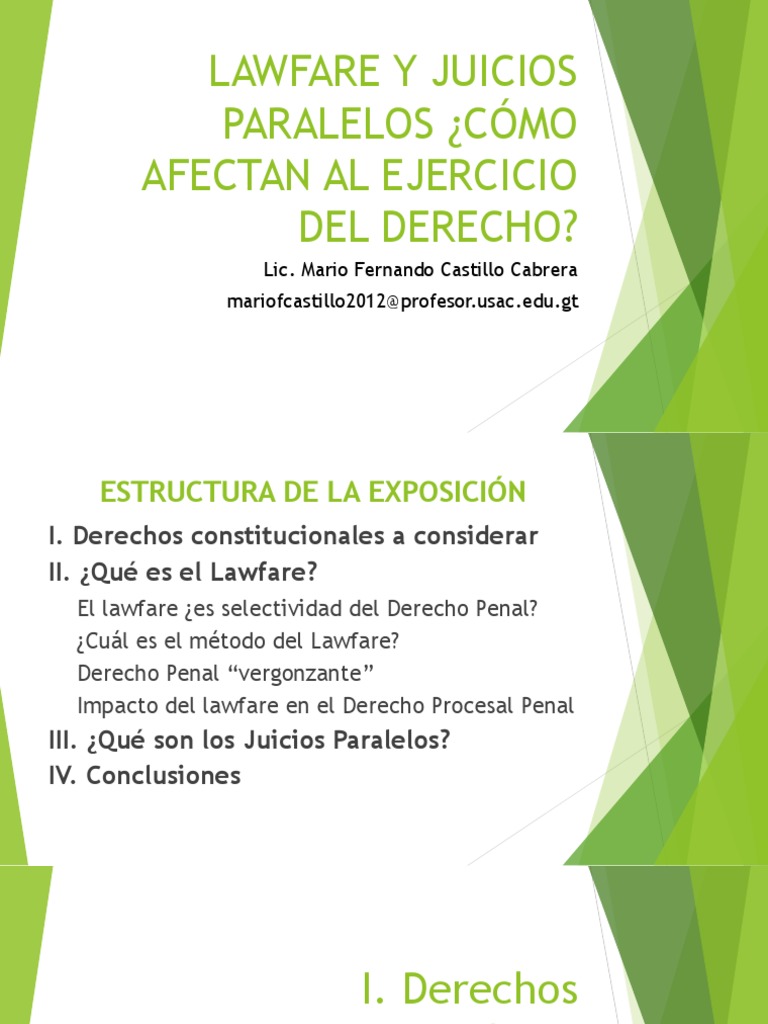 El impacto del lawfare y los juicios paralelos en el ejercicio del ...