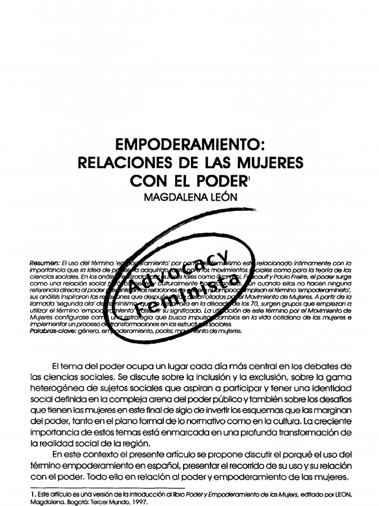 Empoderamiento y Poder en Mujeres | PDF | Empoderamiento | Inteligencia ...