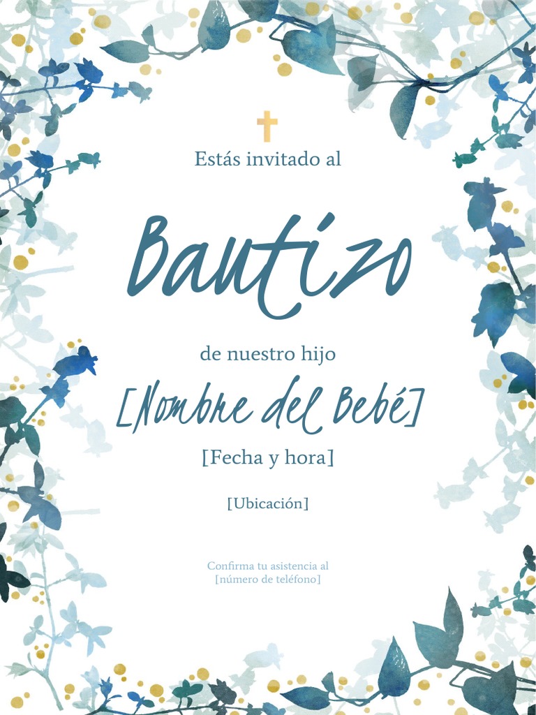 Invitacion para Bautizo Word | PDF