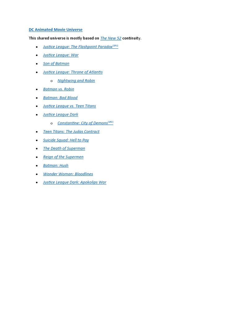 DC Animated Movie Universe | PDF | Law