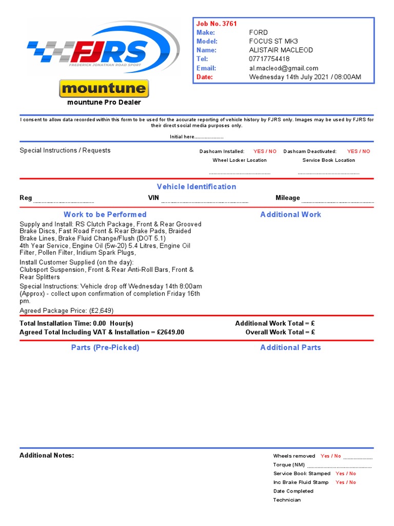 Vehicle Service and Upgrade Details | PDF | Brake | Private Transport