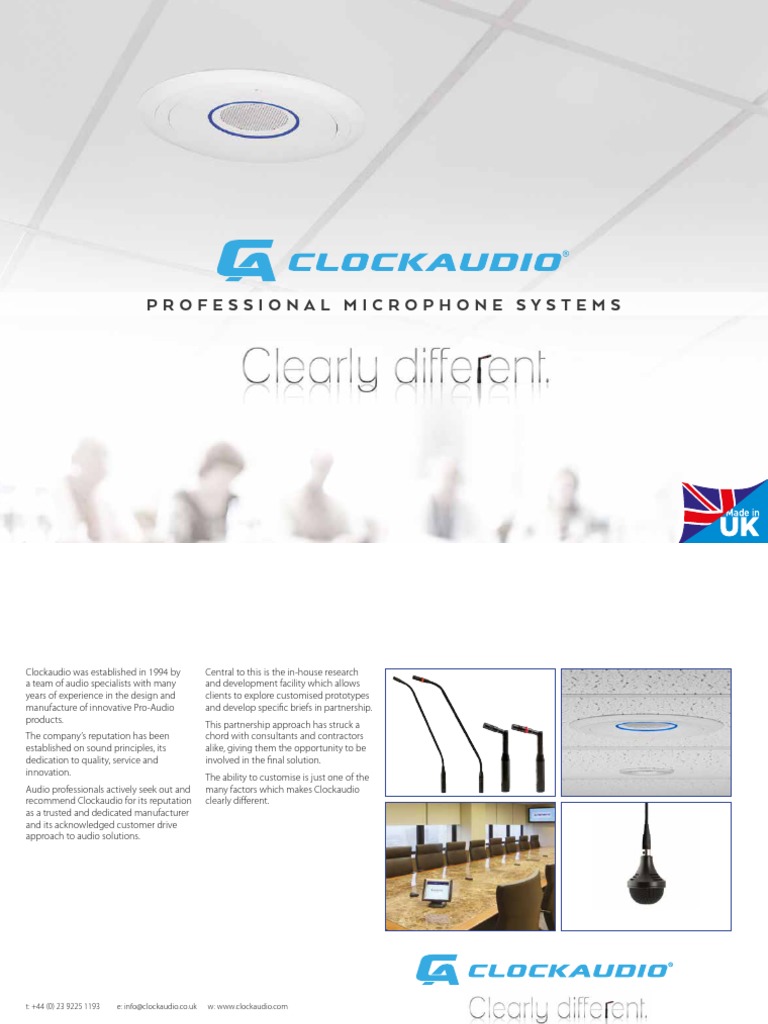 Clockaudio Catalogue - 10-01-22 | PDF | Microphone | Sound Technology