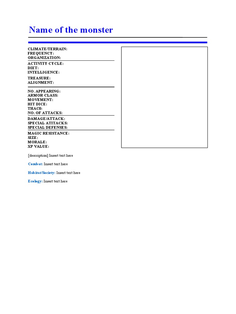 Monster Manual Template v1.1 | PDF
