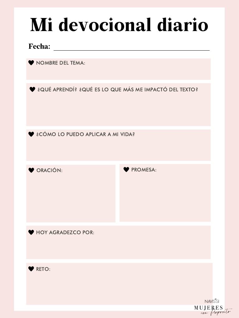Plantilla de Devocional Diario | PDF | Relaciones personales, crianza y ...