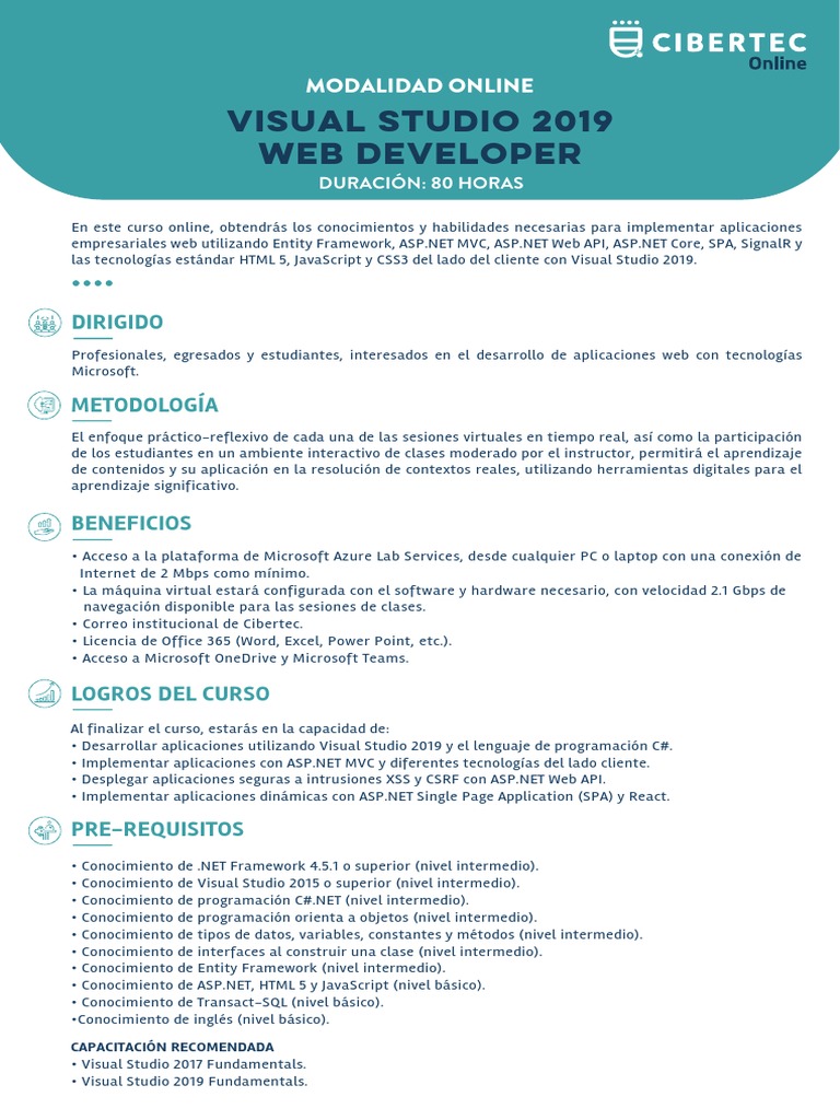 Visual Studio 2019 Web Developer | Descargar gratis PDF | .NET ...