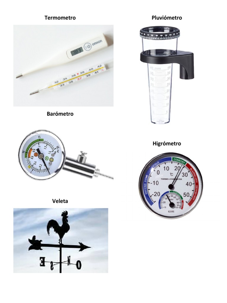 Termometro Barómetro Veleta Pluviómetro Higrómetro | PDF | Tecnología