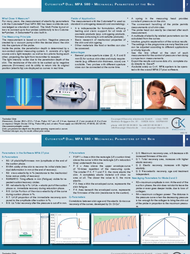 Brochure Cutometer | PDF | Viscoelasticity | Deformation (Engineering)