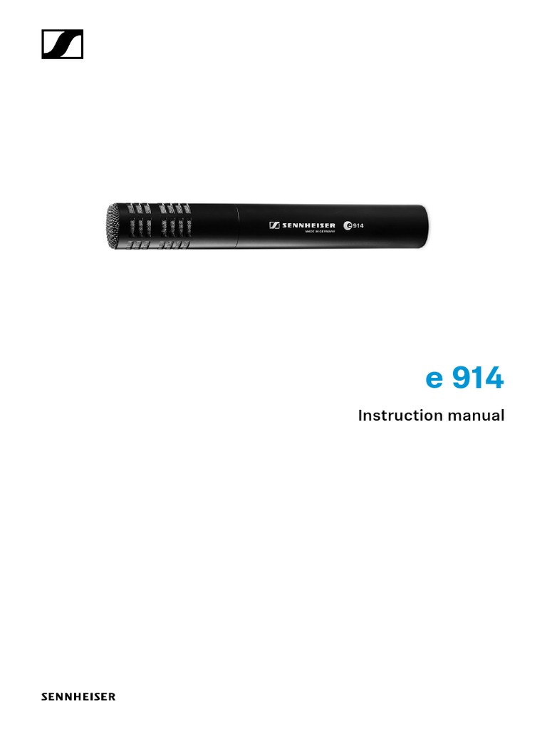 Sennheiser e 914 Microphone | PDF | Micrófono | Altoparlante