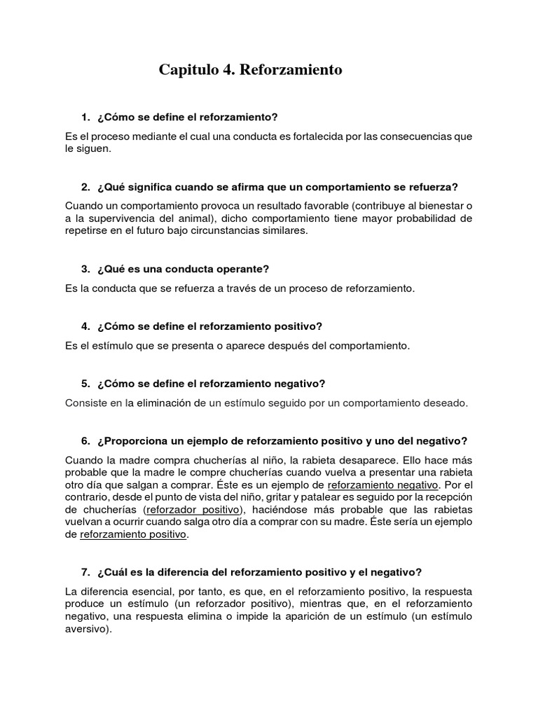 Reforzamiento Pdf Reforzamiento Comportamiento