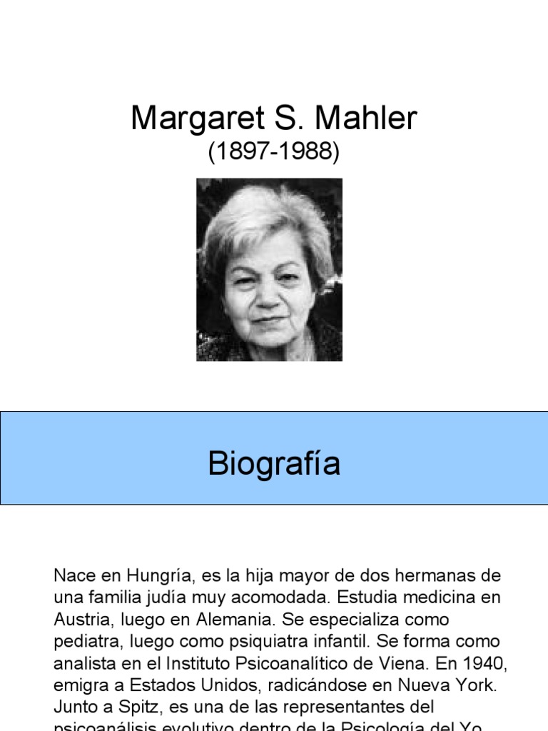 Margaret Mahler | PDF | Psicoanálisis | Espectro autista