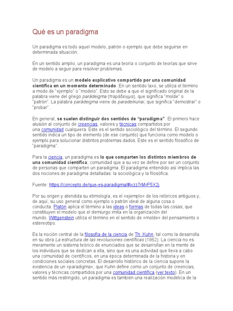 Qué Es Un Paradigma | PDF | Paradigma | Teoría