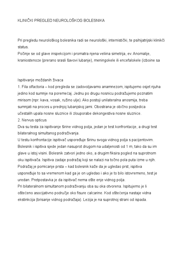 Neurologija Predavanja | PDF