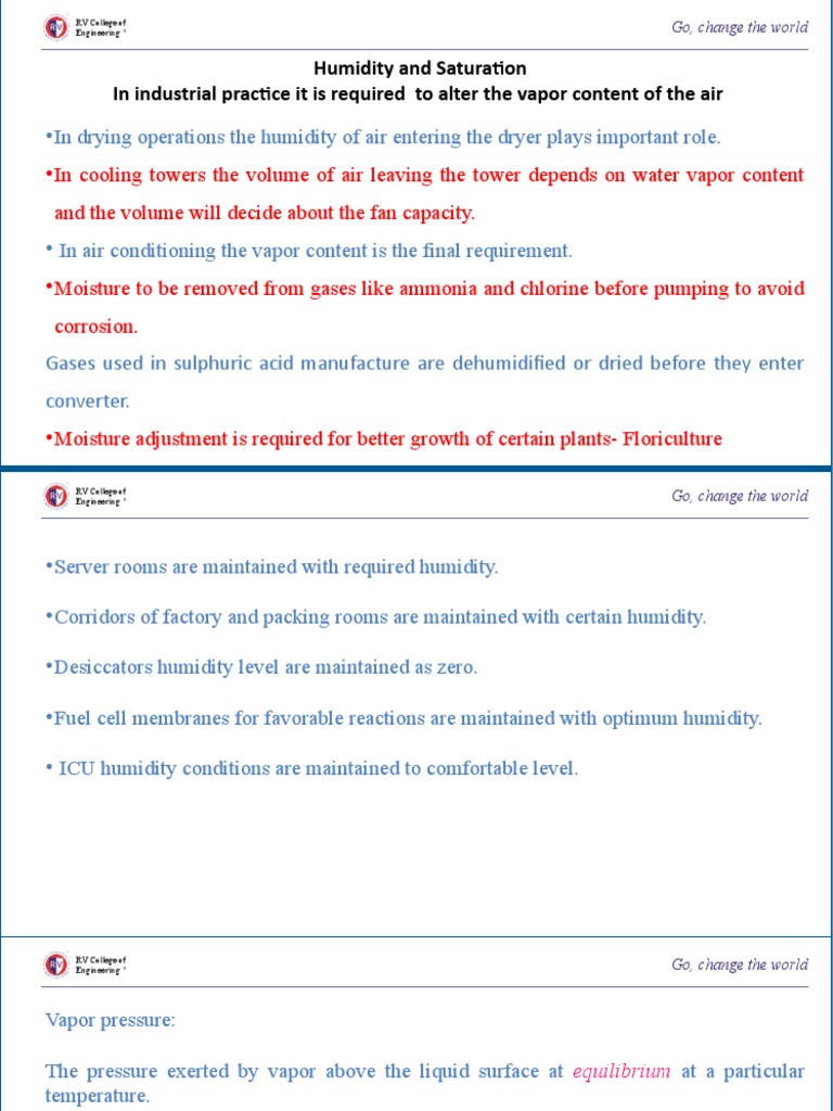 Unit III Humidity and Saturation | PDF | Humidity | Heat Transfer
