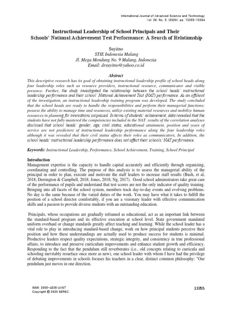 Ijast Vol 29 No 5 - 2020 | PDF | Leadership | Teachers